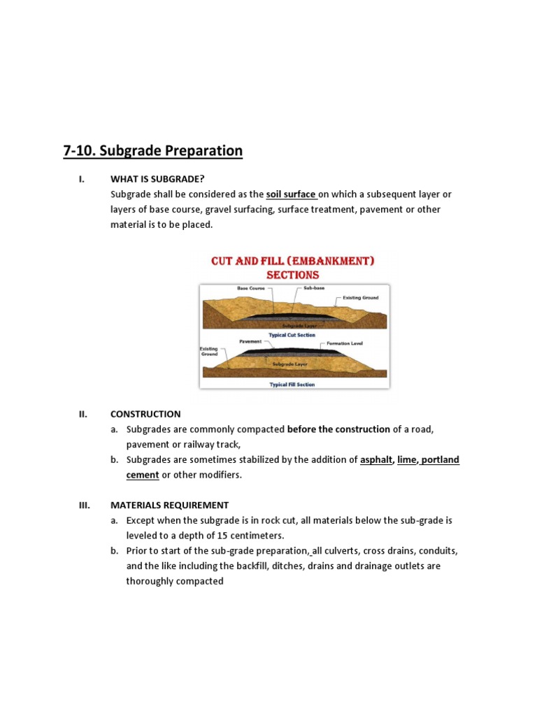 Sub Grade Prep | Download Free PDF | Road Surface | Drainage