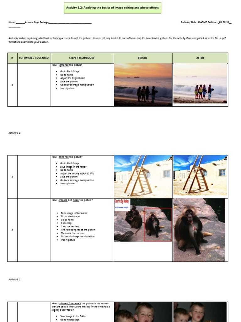 Activity 3.2: Applying The Basics of Image Editing and Photo Effects ...
