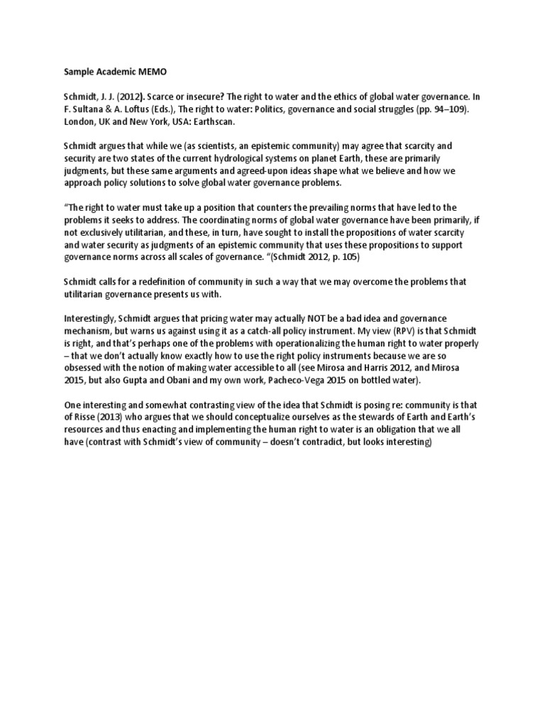 Sample Academic MEMO | PDF