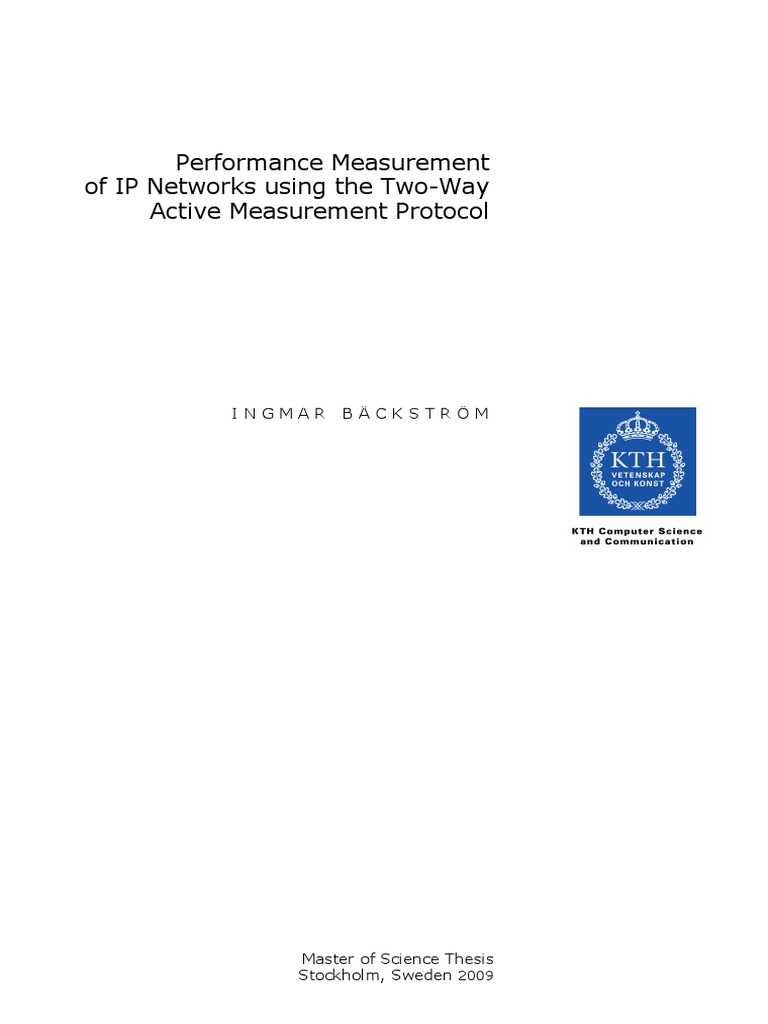 Backstrom - Ingmar - 09038-Performance Measurement of IP Networks Using TWAMP | PDF ...