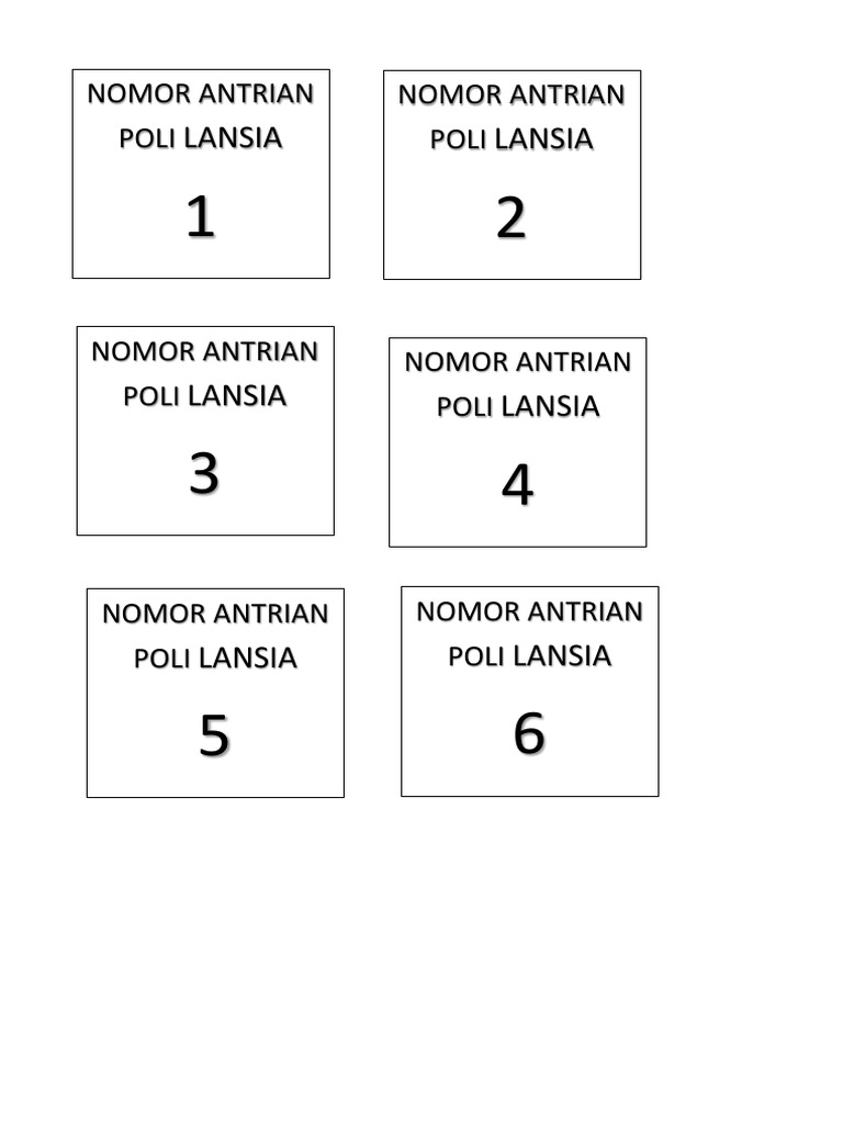 Nomor Antrian Poli Lansia | PDF | Sports & Recreation