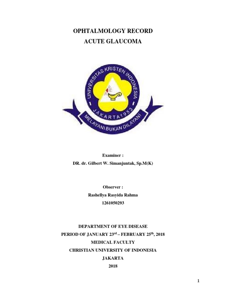 Acute Glaucoma Case Study Report | PDF | Human Eye | Ophthalmology