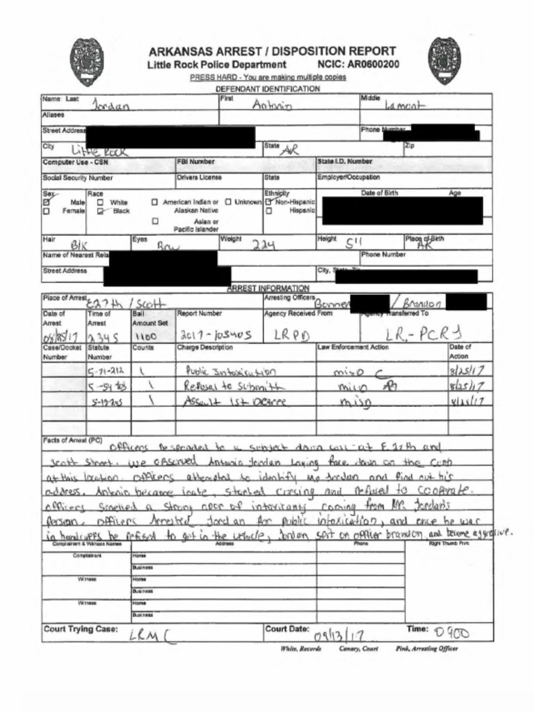 Little Rock Police Department Internal Investigation Report DI2017-0233 ...