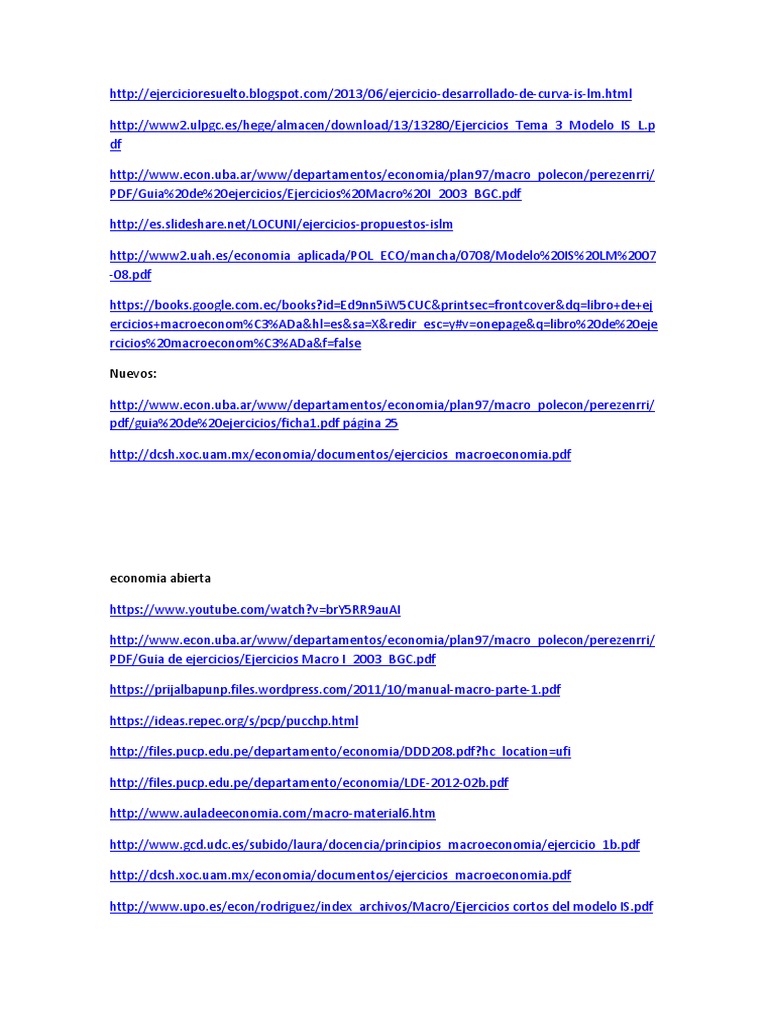 Ejercicios Macro | PDF