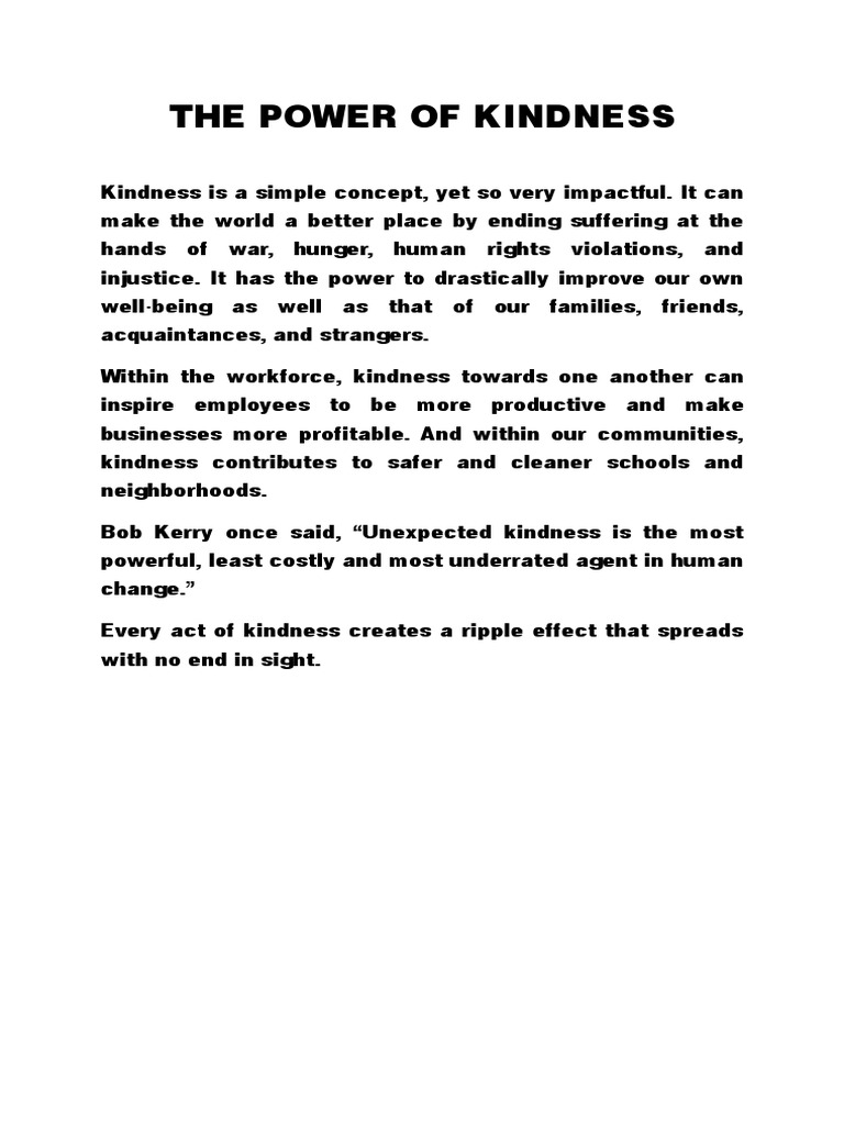 The Power of Kindness | PDF