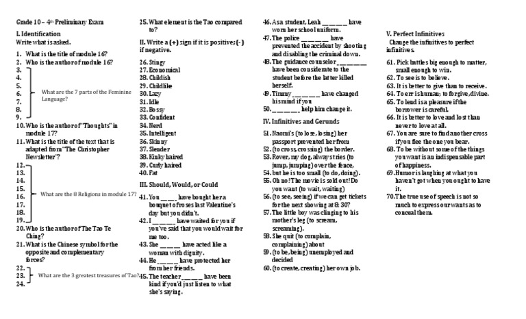 Grade 10 English Reviewer | PDF