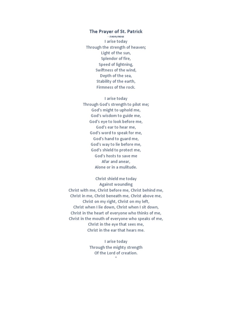 The Prayer of St. Patrick | PDF