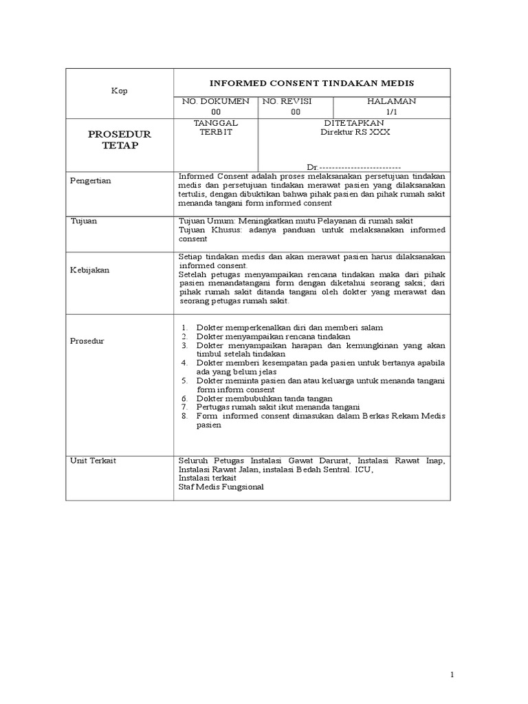 Sop Informed Consent | PDF