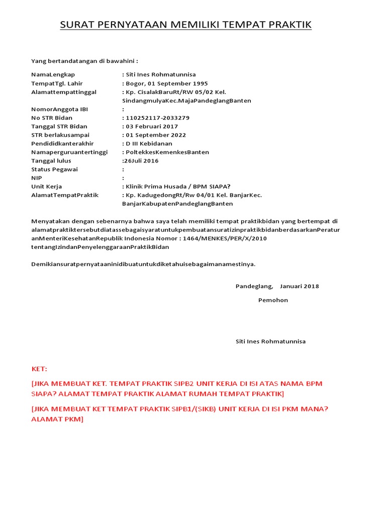 Contoh Surat Sip Dan Sik Fix | PDF