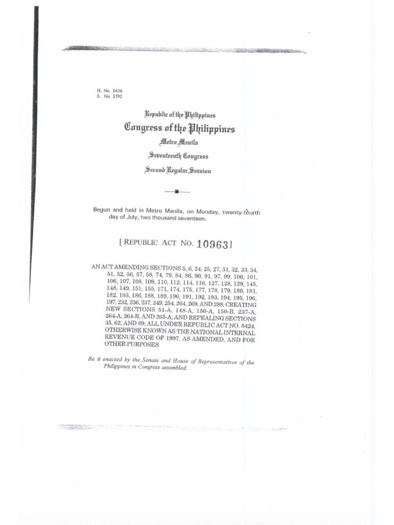 Ra 10963 Train Law PDF | PDF