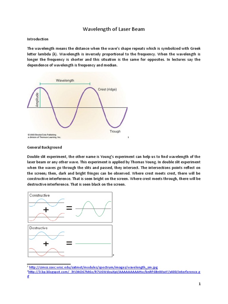 Wavelength of Laser Beam | PDF | Wavelength | Applied And ...