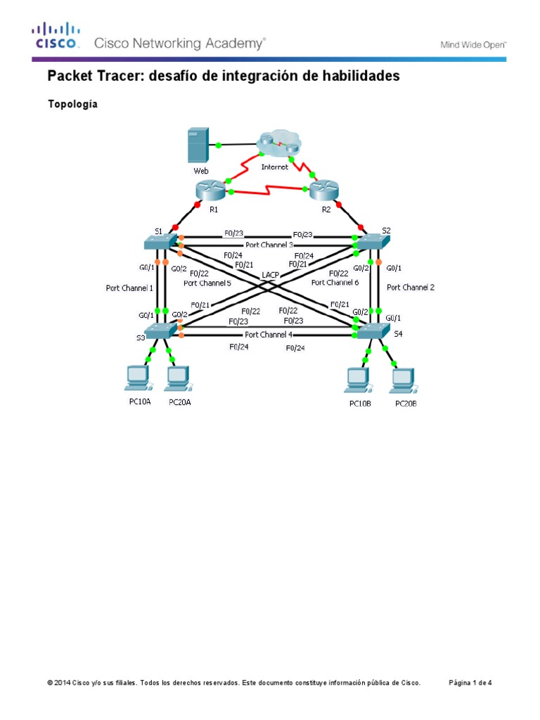 3312 Practica Cisco PDF | PDF | Enrutador (Computación) | Conmutador de red