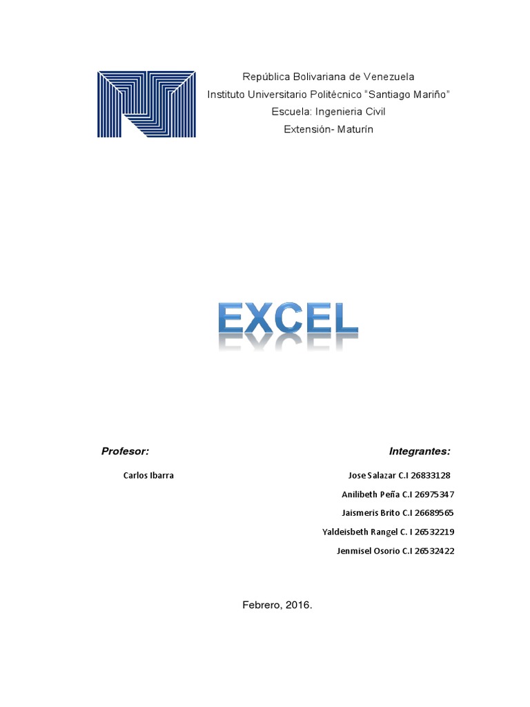 Trabajo de Exposicion de Informatica | PDF | Microsoft Excel | Hoja de cálculo