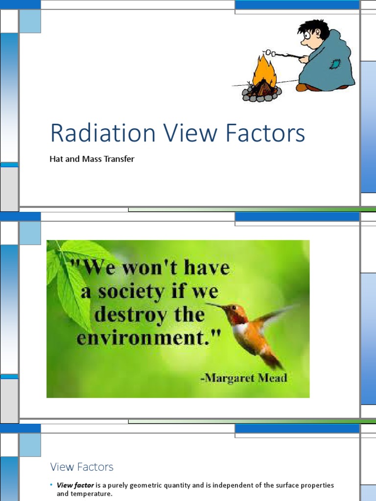 Radiation View Factors and Transfer | PDF | Continuum Mechanics | Chemistry