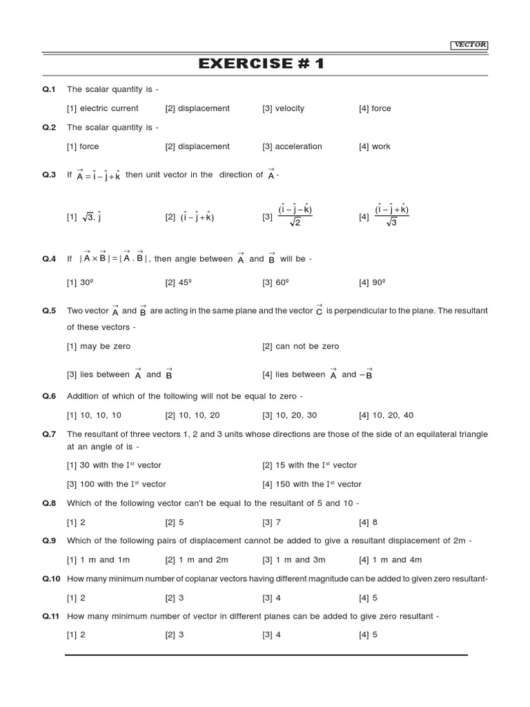 Exercise 1 K J I A A Pdf Euclidean Vector Velocity