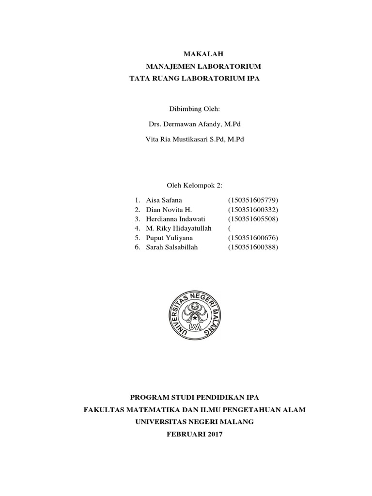 Tata Ruang Laboratorium IPA | PDF | Sains & Matematika