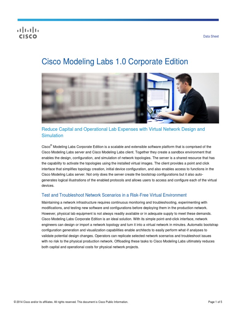 Cisco CML Corporate Edition DS | PDF | Network Topology | Computer Network