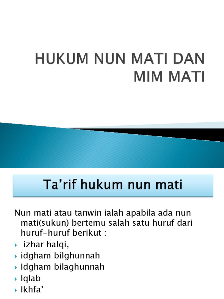 Hukum Tajwid Nun Mati dan Tanwin | PDF