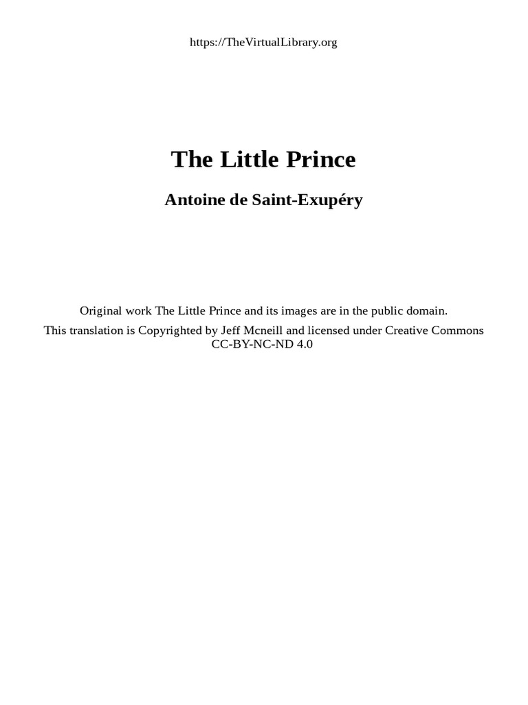 The Little Prince - Antoine de Saint-Exupéry | PDF | The Little Prince ...
