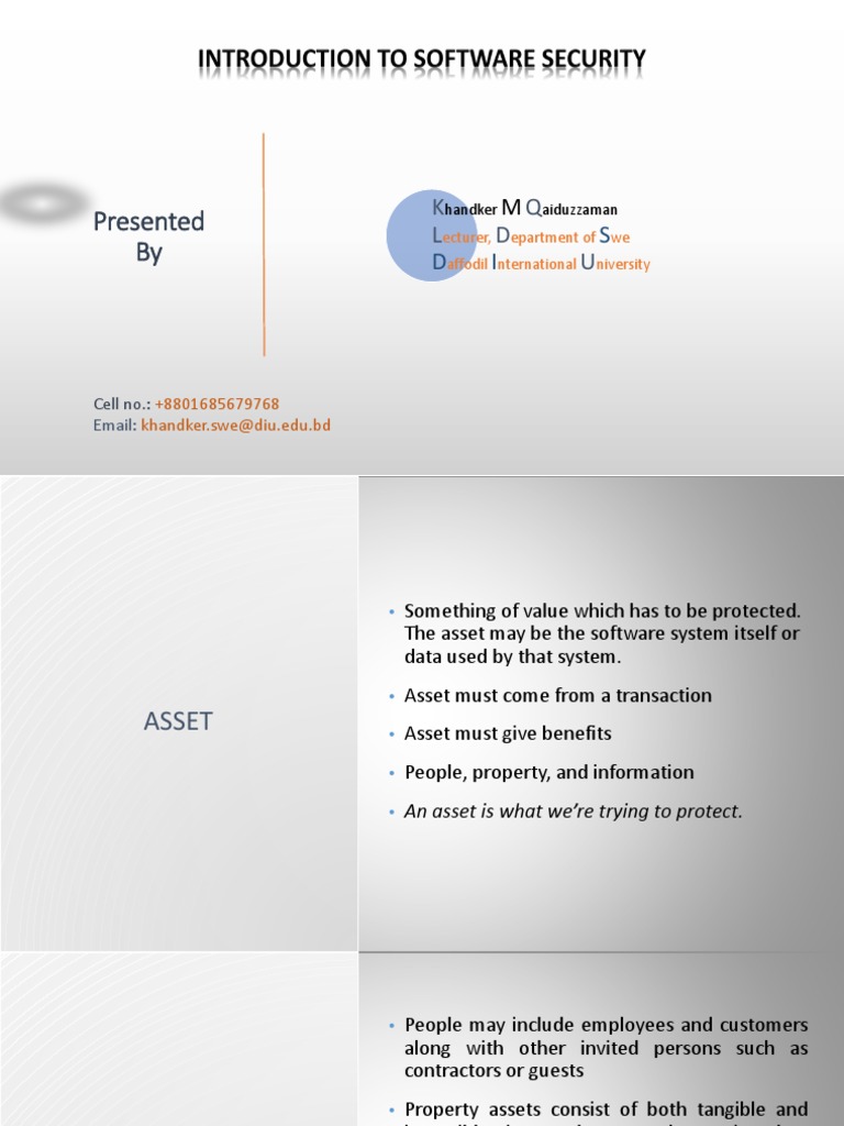 Lecture 1 - Intro To Software Security | PDF | Vulnerability (Computing) | Threat (Computer)