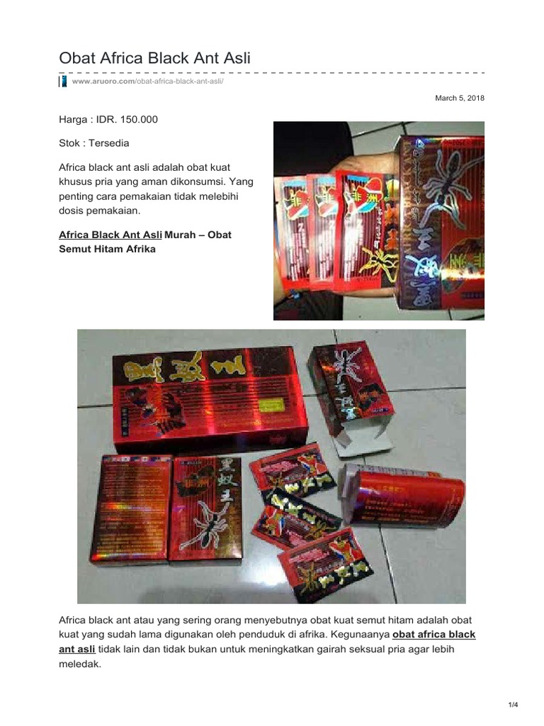 Obat Kuat Semut Hitam Afrika Asli | PDF