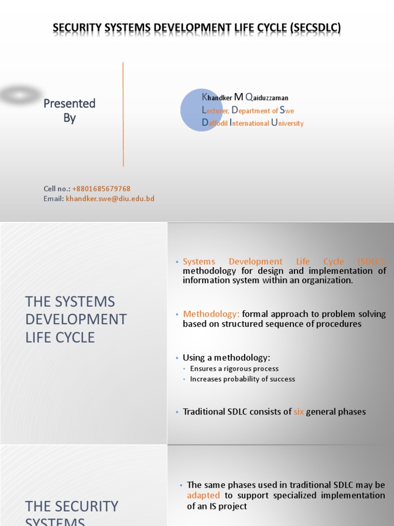 Lecture 2 - SecSDLC | PDF | Feasibility Study | Information Security