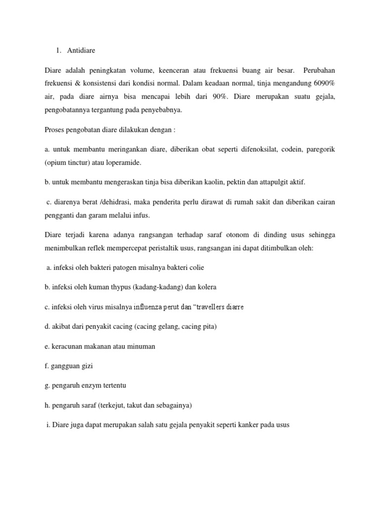 Mekanisme Kerja Obat Pencahar | PDF