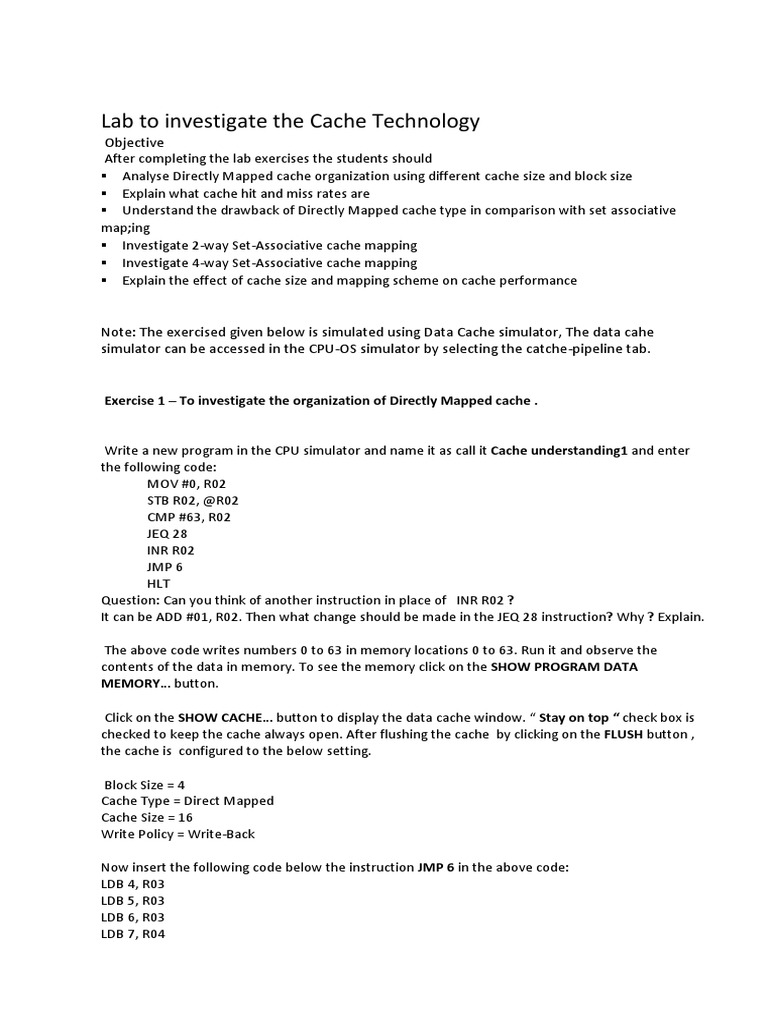 Investigating Cache Technology Performance | PDF | Cpu Cache | Cache ...