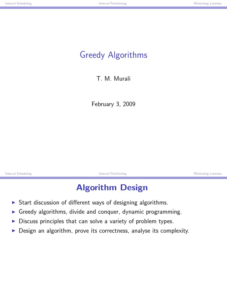 Lecture04 Greedy Scheduling | PDF | Scheduling (Computing) | Mathematical And Quantitative ...