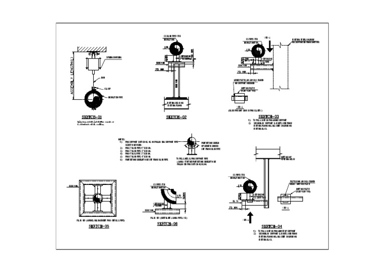 Support Sketches | PDF | Pipe (Fluid Conveyance) | Materials