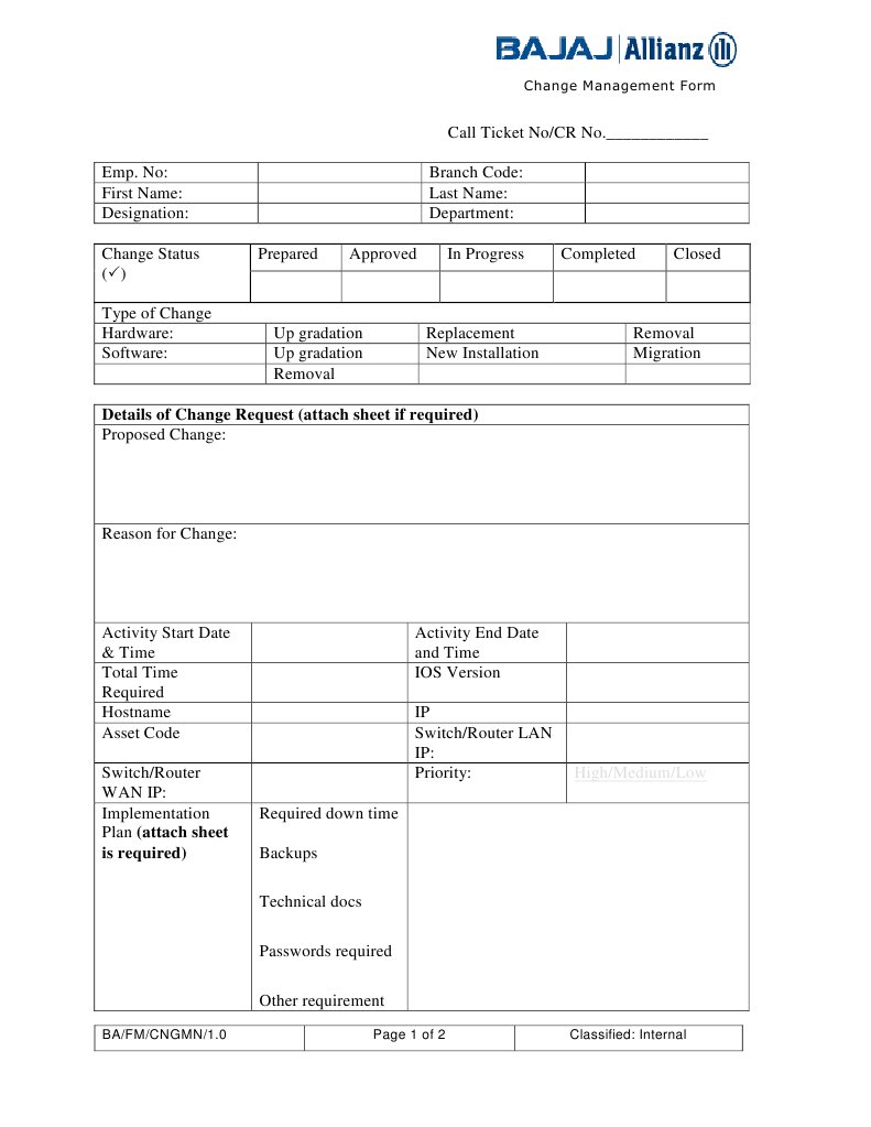 Change Management Form | PDF | Databases | Router (Computing)