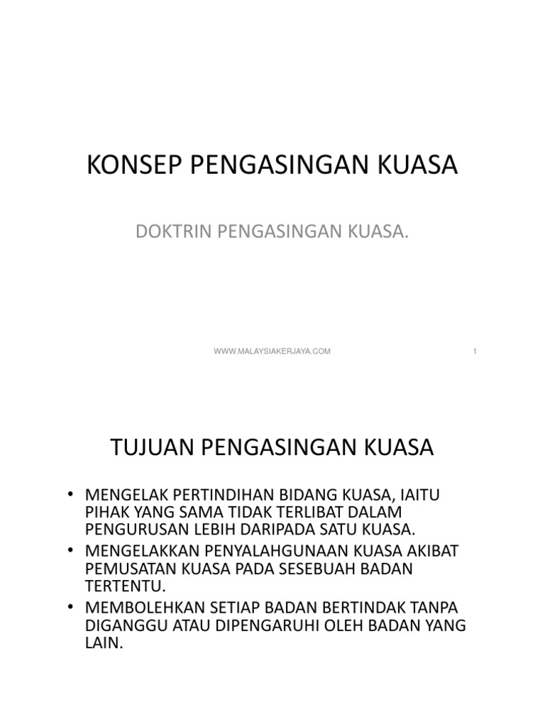 Konsep Pengasingan Kuasa | PDF