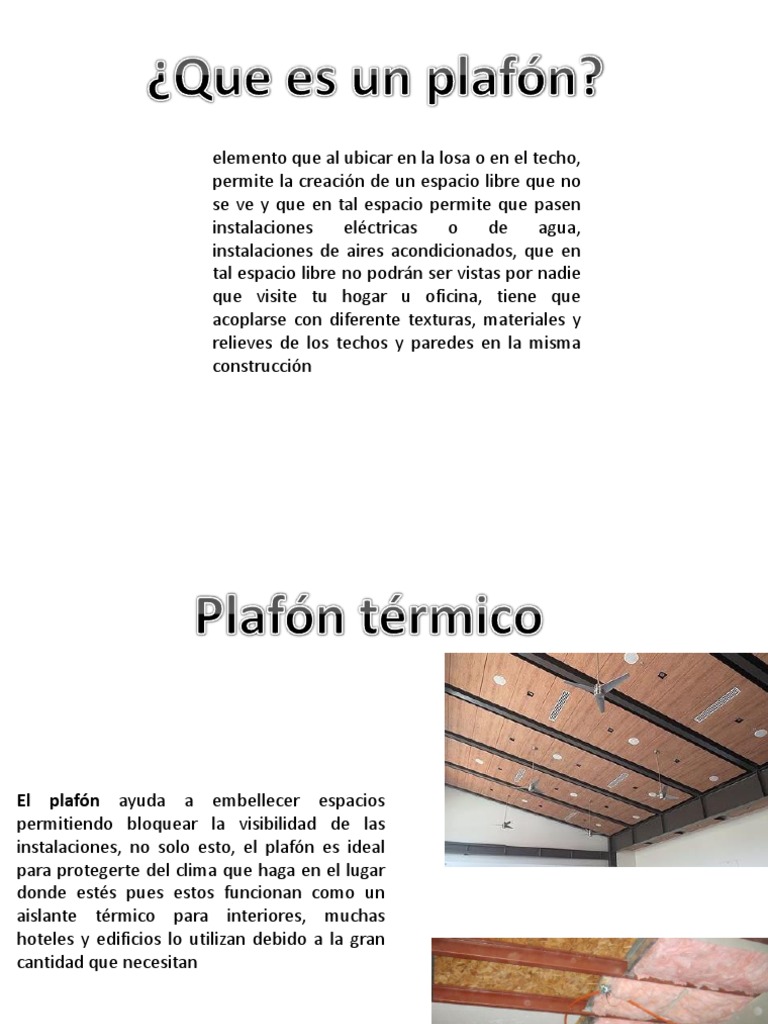 Definición y funciones del plafón térmico | PDF | Paneles de yeso ...