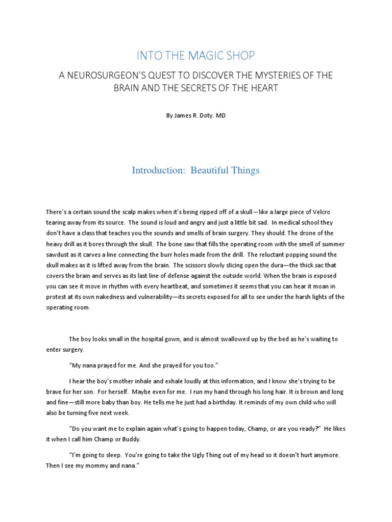 Into the Magic Shop: A Neurosurgeon's Journey | PDF | Surgery | Vein