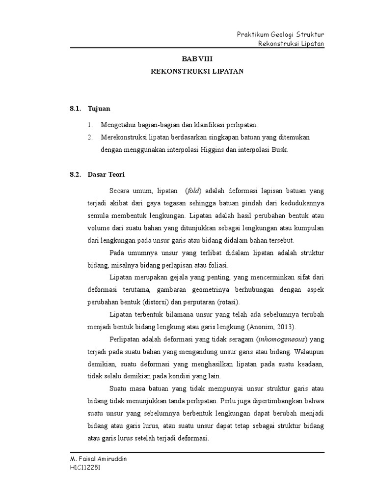 Rekonstruksi Lipatan Geologi Struktur | PDF
