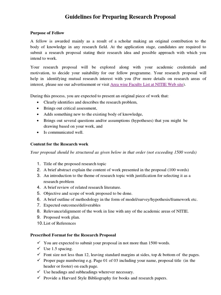 Guidelines For Preparing Research Proposal | PDF