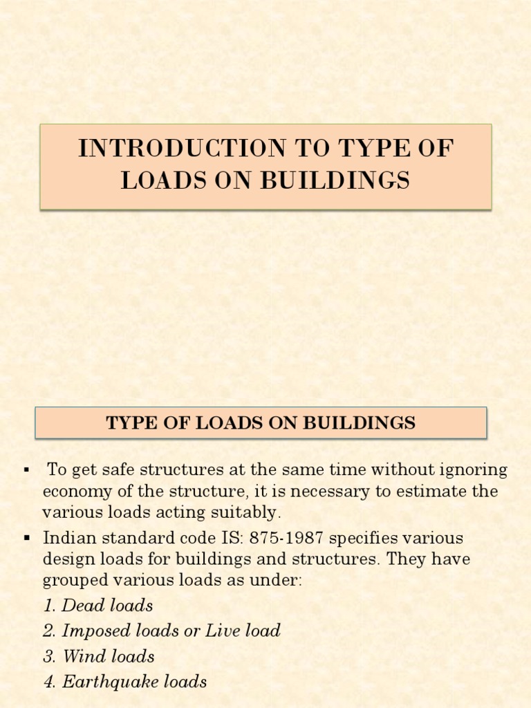Introduction To Type of Loads On Buildings | PDF | Structural Load ...