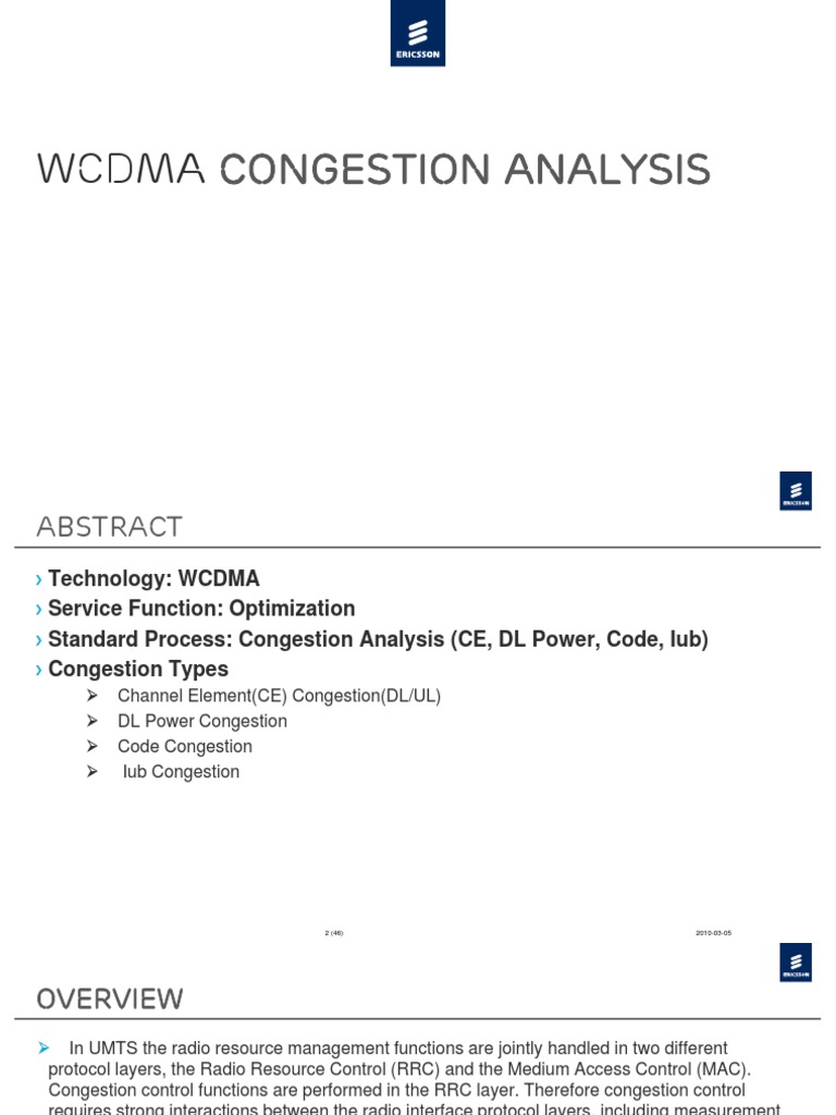 WCDMA Congestion Analysis and Solutions | PDF | Network Congestion ...