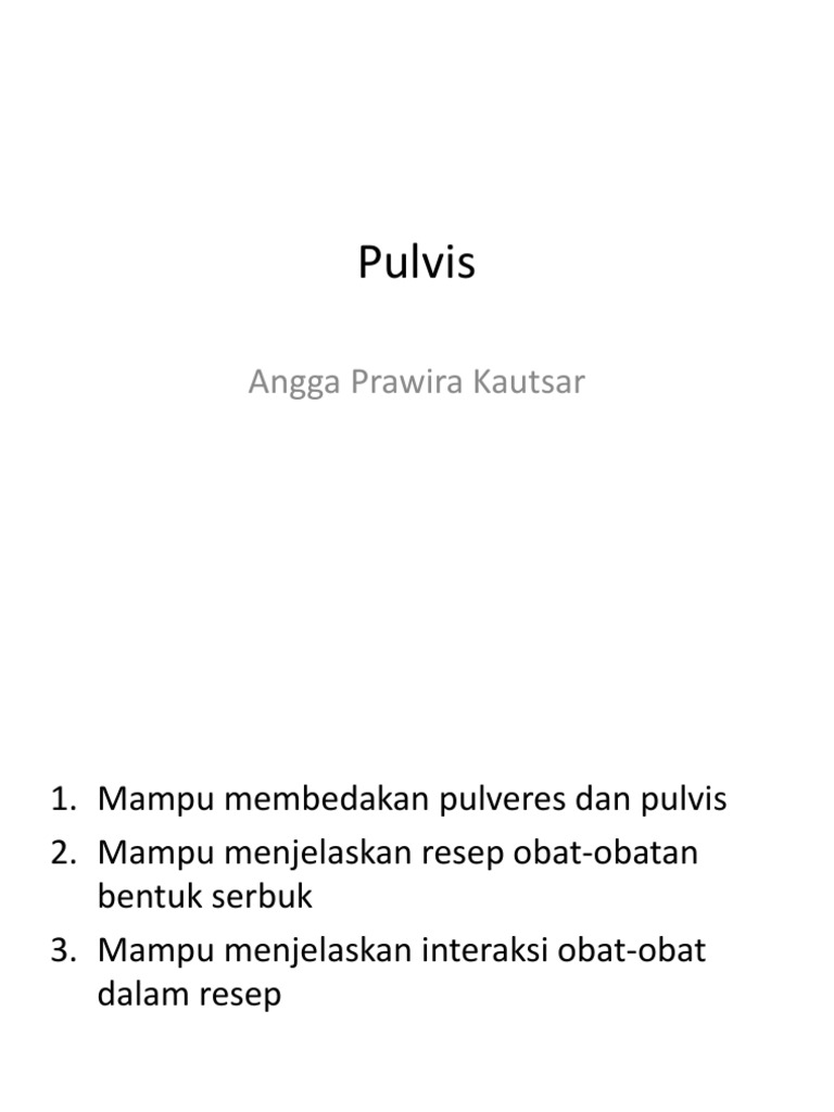 Panduan Obat Serbuk: Pulvis dan Pulveres | PDF