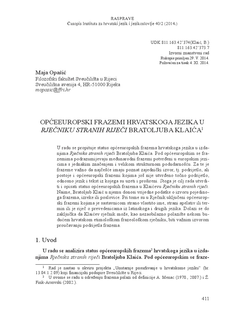 Frazemi - Općeouropski PDF | PDF