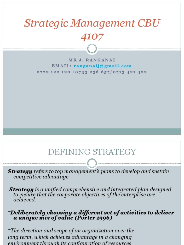 1.fundamentals of Strategic Management | Download Free PDF | Strategic ...