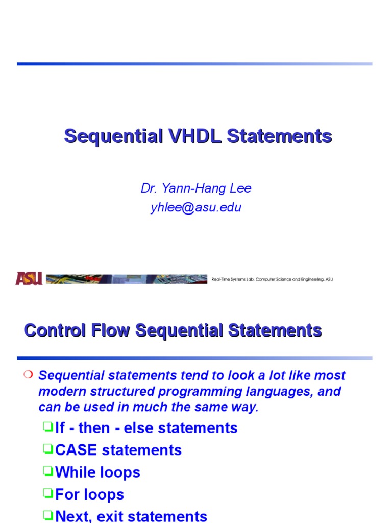 An Overview of Sequential Control Structures in VHDL | PDF | Control Flow | Software Development