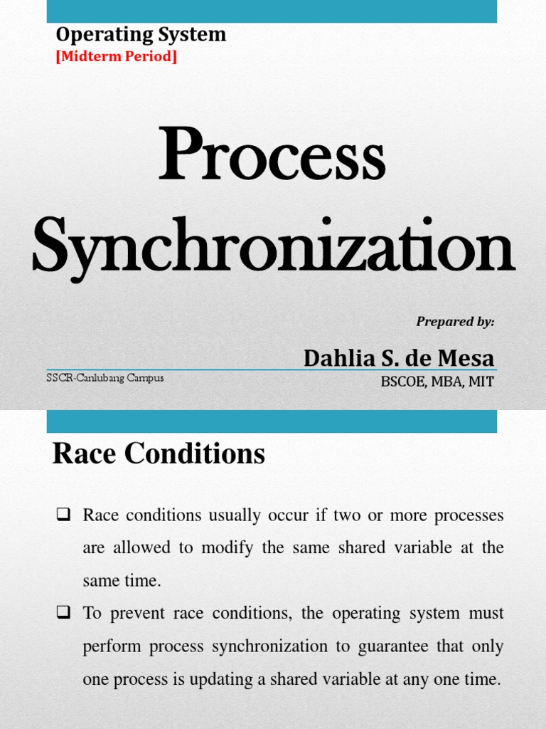 6 Process Synchronization | PDF | Systems Engineering | System Software