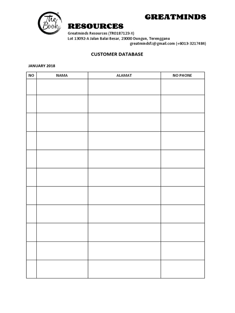 Customer Database Form | PDF