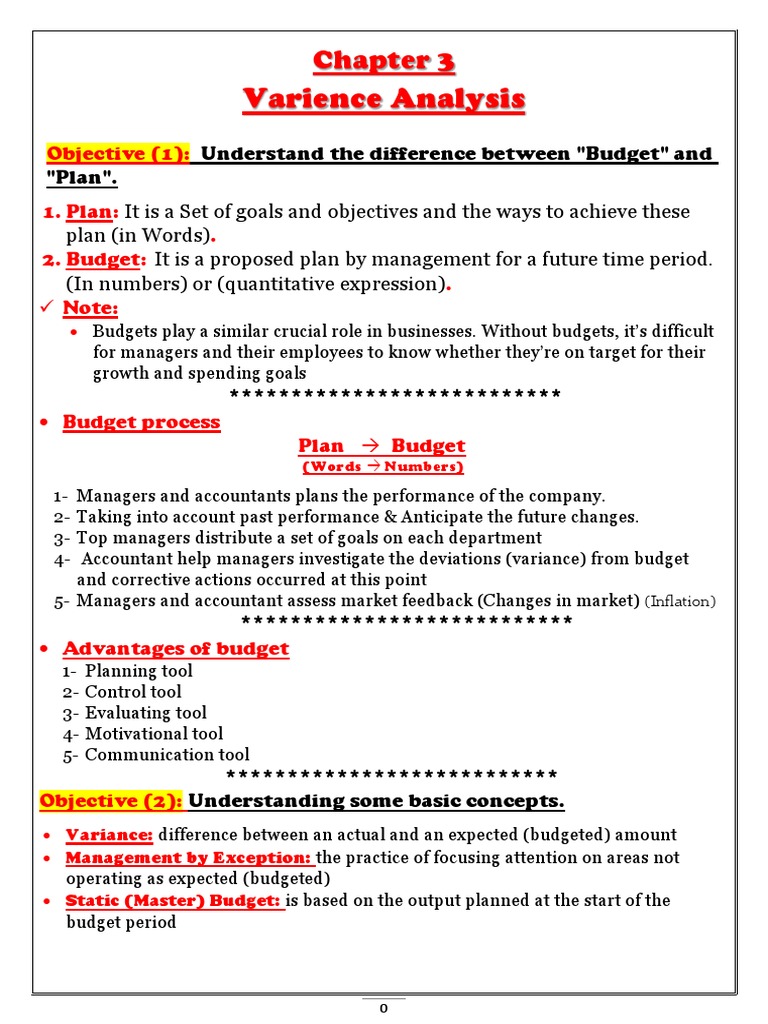 Chapter3 Variance Analysis | PDF | Output (Economics) | Variance