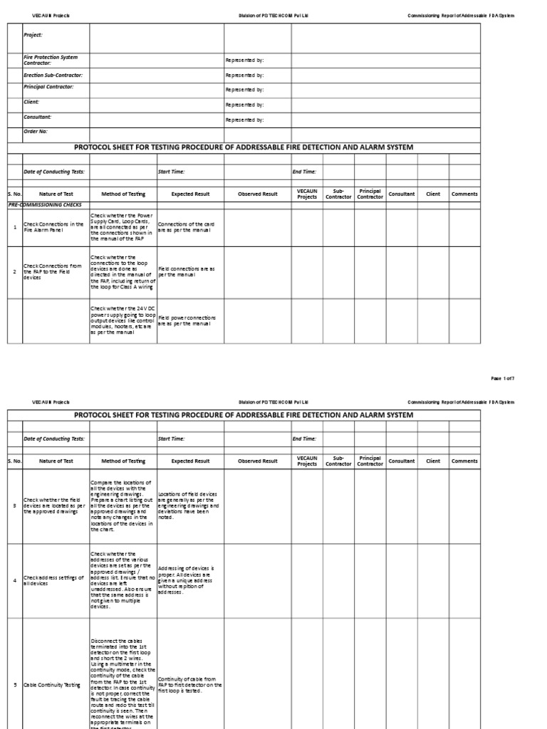 Commissioning Protocol For AFDA System | PDF | Power Supply | Battery ...