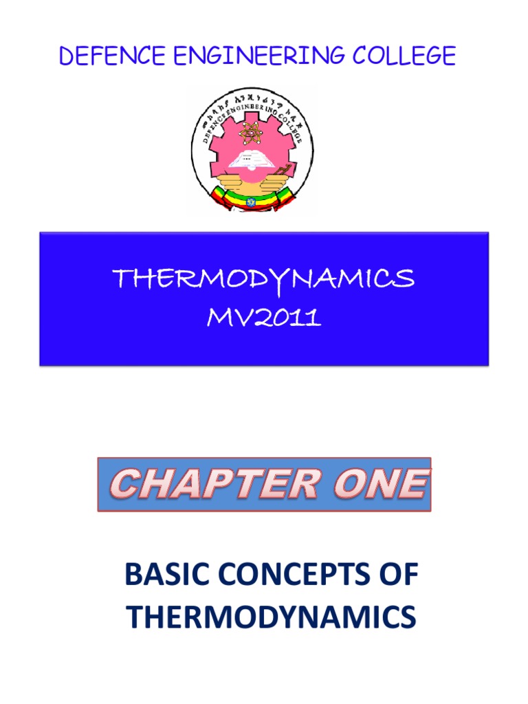 Defence Engineering College: Thermodynamics MV2011 | PDF | Temperature ...