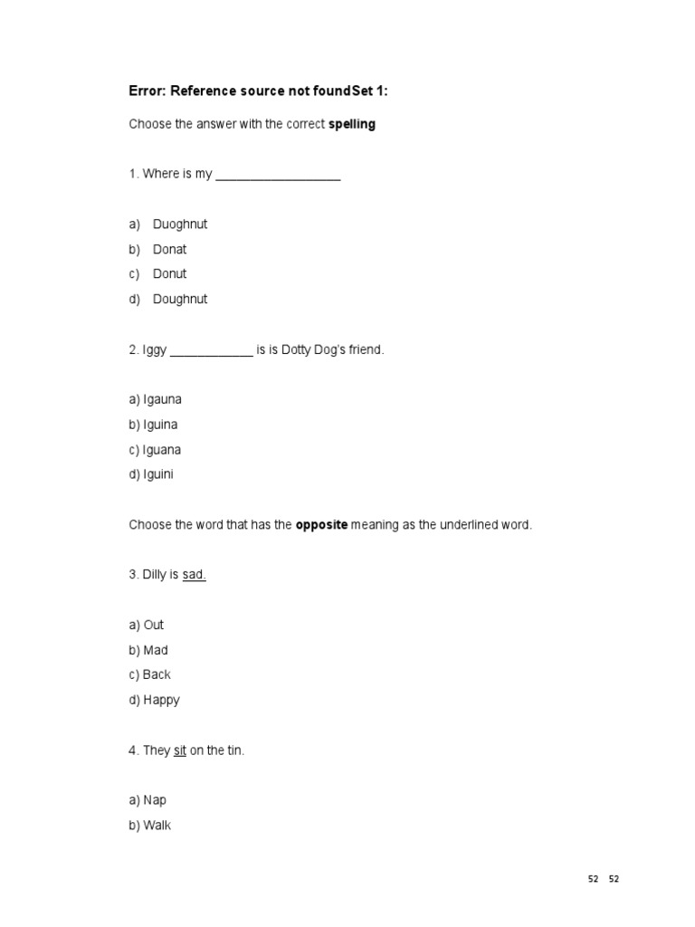 Error: Reference Source Not Foundset 1 | PDF | Doughnut | Necktie