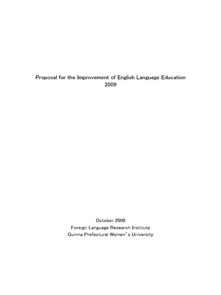 2009prop Eng Ver PDF | PDF | Teachers | Schools