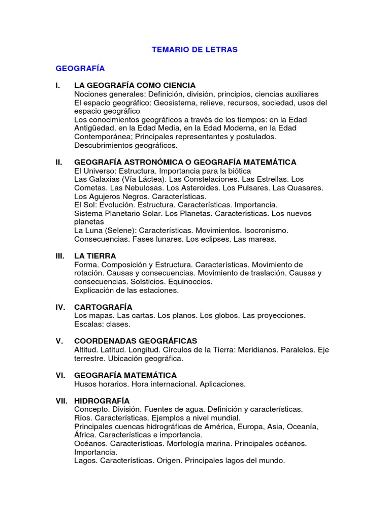 Temario de Letras | PDF | Perú | Palabra